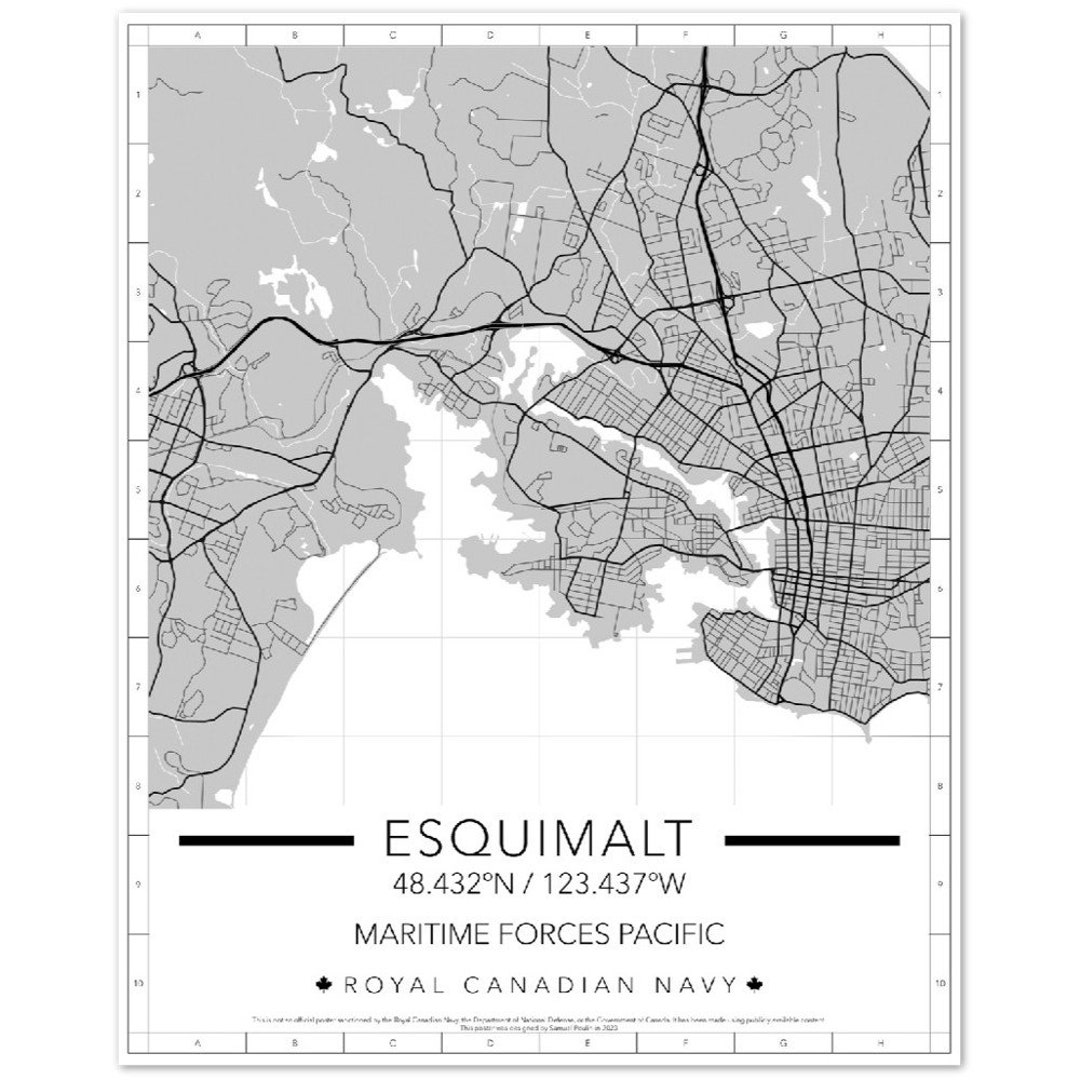 Esquimalt (canada) White Map Poster - Etsy