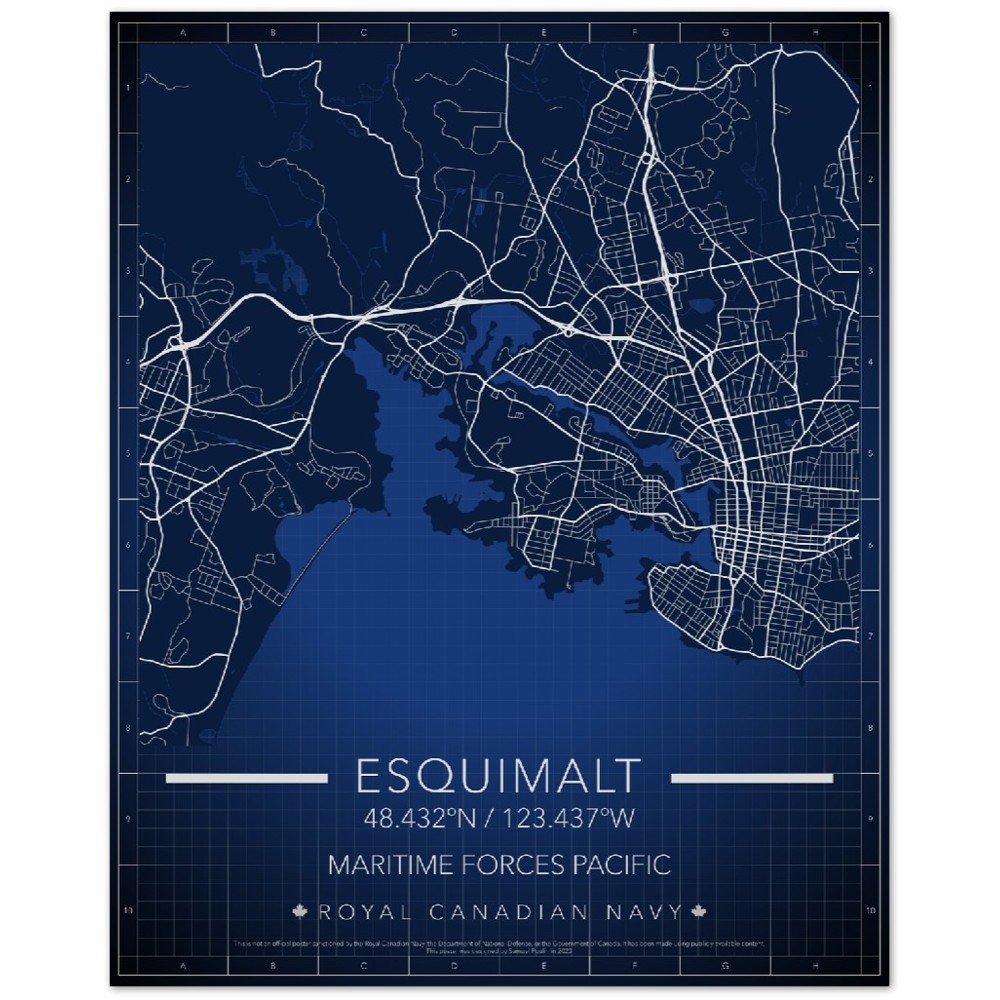 Esquimalt canada Map Blueprint Poster - Etsy