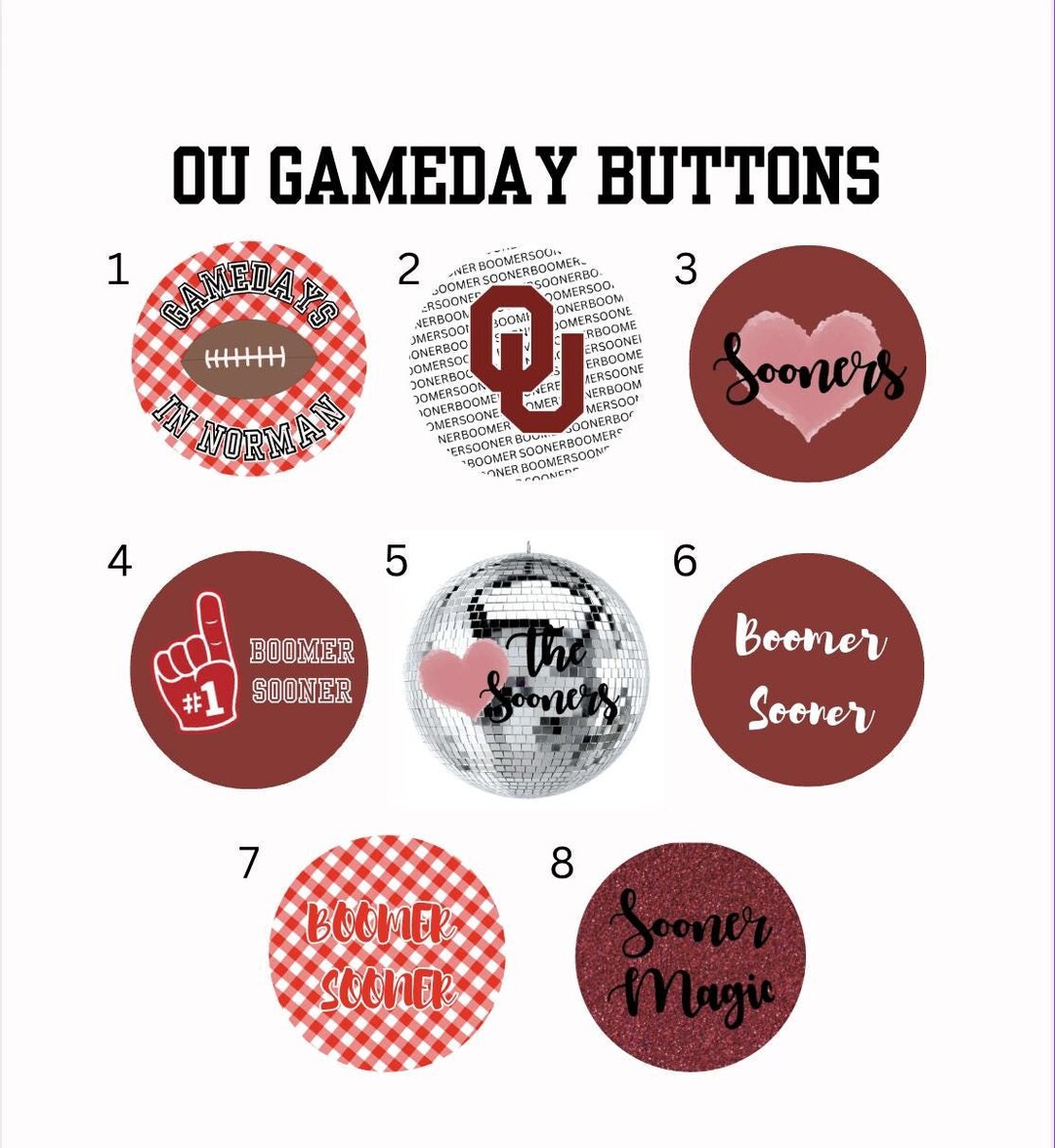 Oklahoma Gameday Buttons - Etsy