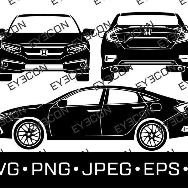 Honda Civic Silhouette - Etsy