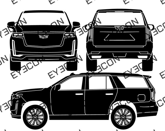 ESCALADE SUV Vector Cricut Silhouette File Ai Svg Pdf Eps Dxf Jpeg Png ...