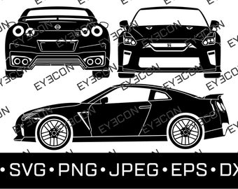 GT-R Silhouette Vector File - Etsy