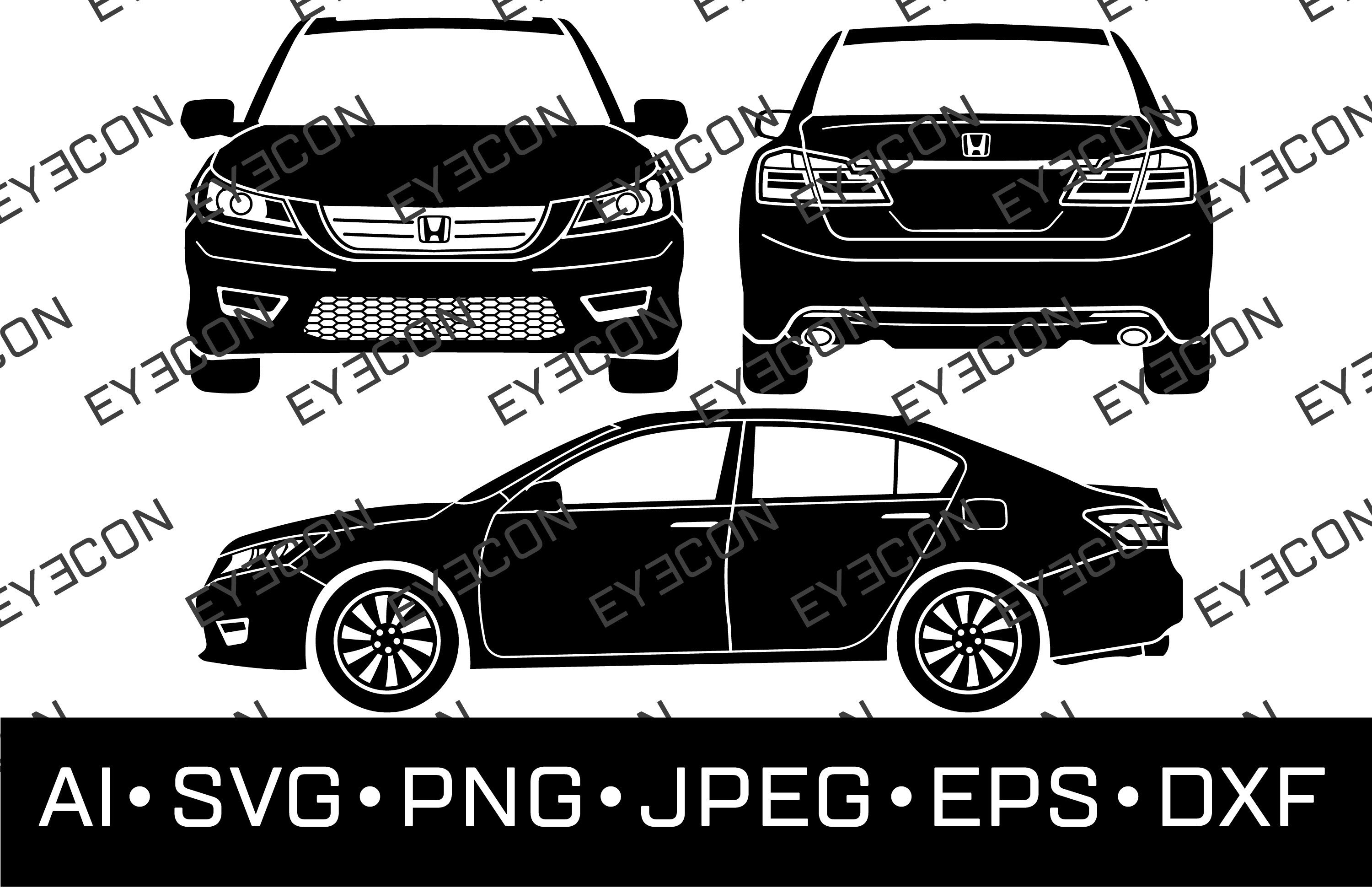 Buy Honda Accord Sport Car Vector Cricut Silhouette File Ai Svg Dxf Pdf ...