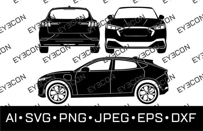 MACH E Vector Cricut Silhouette File Ai Svg Pdf Eps Dxf Jpeg Png - Etsy