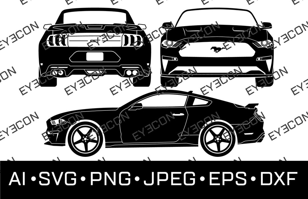 MUSTANG GT Vector Cricut Silhouette File Ai Pdf Dxf Eps Svg Png Jpeg - Etsy