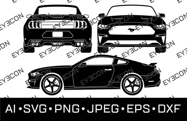 MUSTANG GT Vector Cricut Silhouette File Ai Pdf Dxf Eps Svg Png Jpeg - Etsy