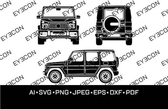 G Wagon Car Vector Cricut Silhouette Svg Ai Eps Pdf Dxf Png - Etsy