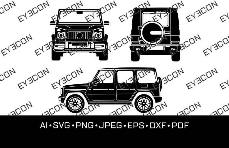 G Wagon Car Vector Cricut Silhouette Svg Ai Eps Pdf Dxf Png Jpeg - Etsy