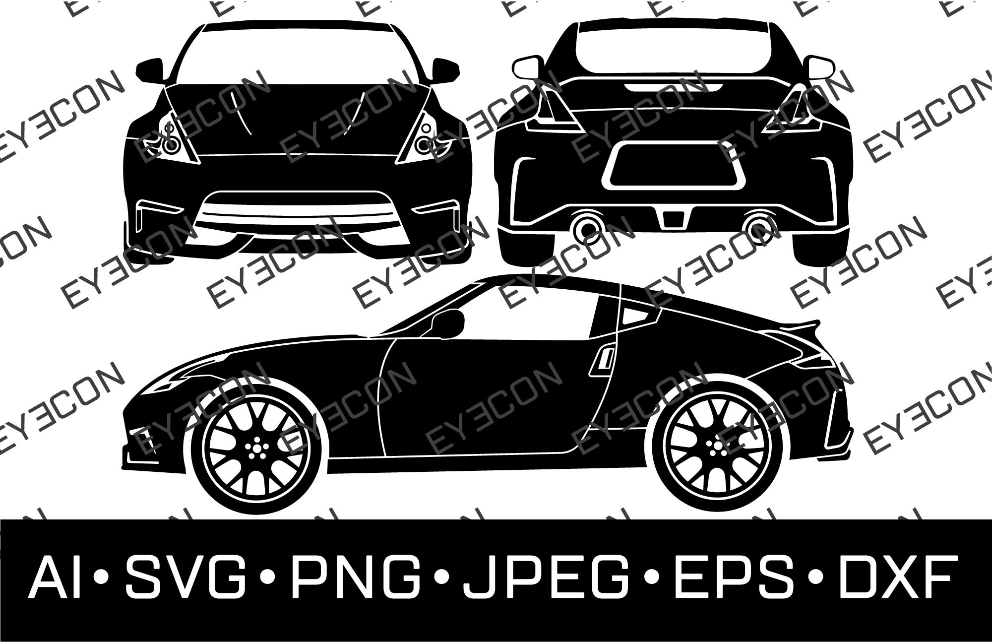 NISSAN 370z Car Vector Cricut Silhouette File Ai Svg Pdf Eps Dxf Jpeg ...