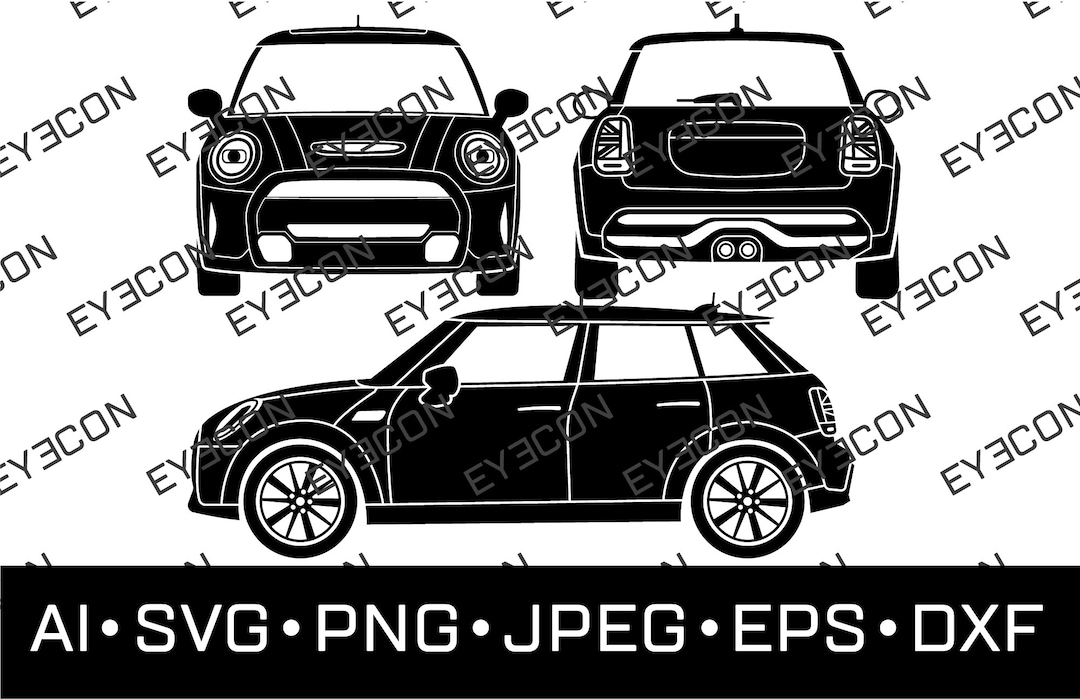 MINI COOPER NEW Car Vector Cricut Silhouette Svg Ai Eps Pdf Dxf Png ...