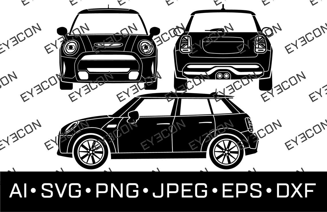 MINI COOPER NEW Car Vector Cricut Silhouette Svg Ai Eps Pdf Dxf Png ...