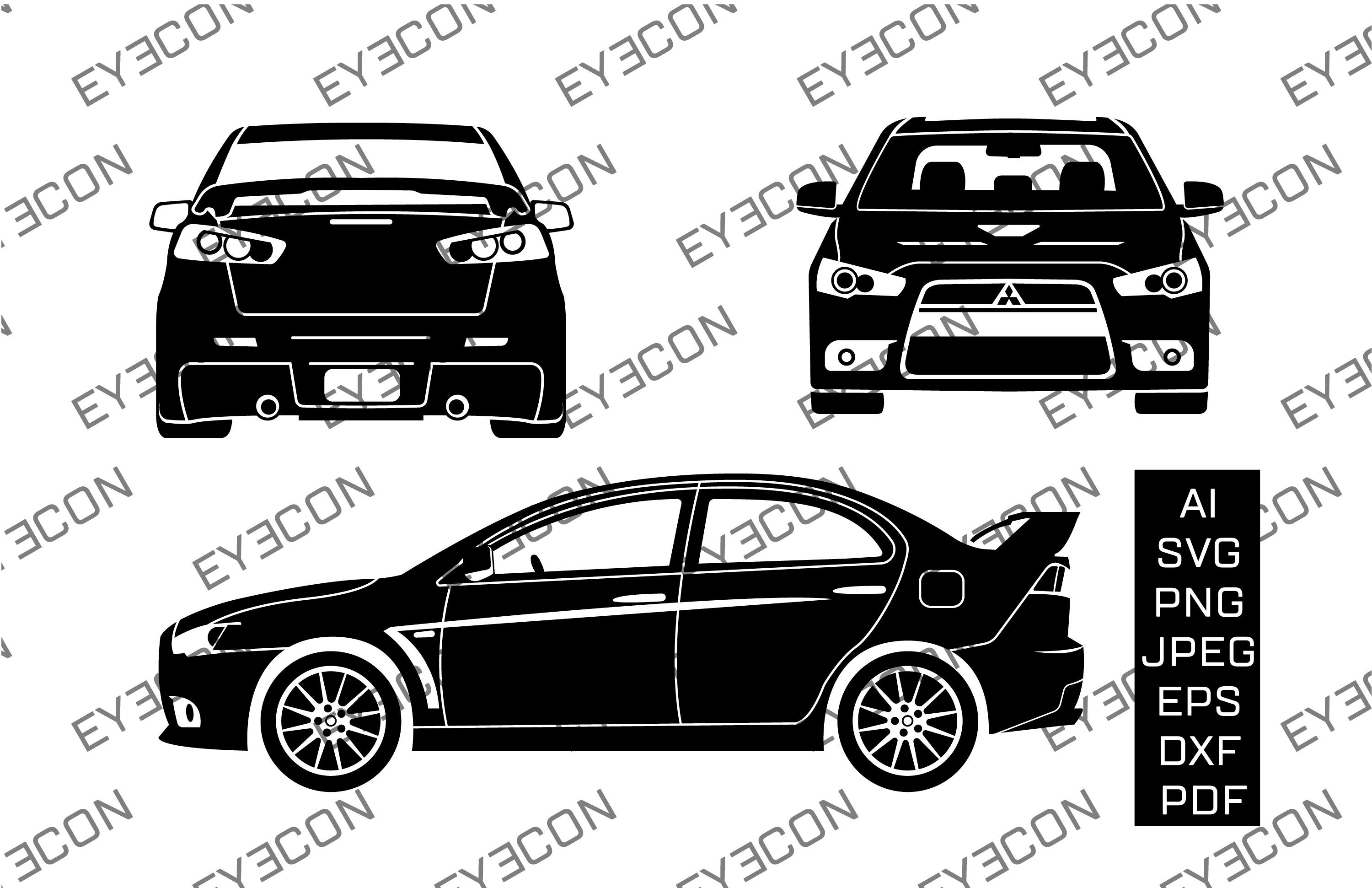Lancer Vehicle Cricut File Silhouette Eps Pdf Ai Jpeg Car Dxf Svg - Etsy