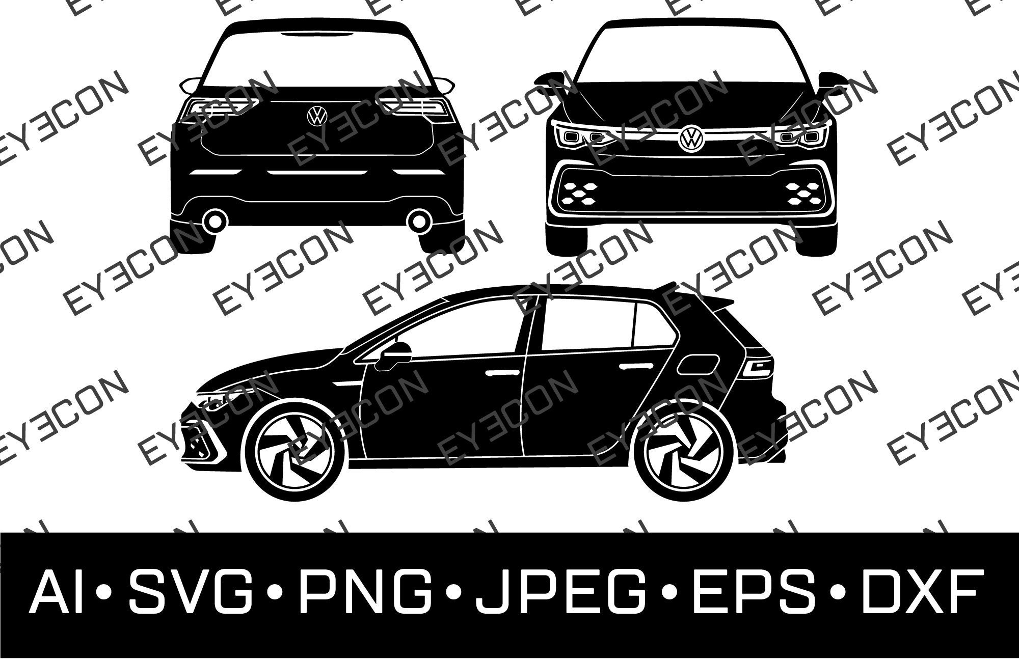 NOUVEAU GTI GOLF Car Vector Cricut Silhouette File ai svg pdf - Etsy France
