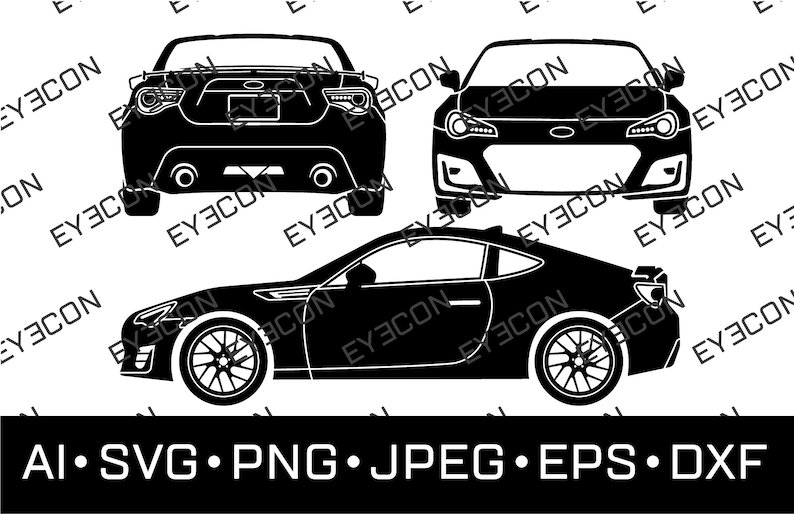 SUBARU BRZ Car Vector Cricut Silhouette File Ai Svg Pdf Eps Dxf Jpeg ...