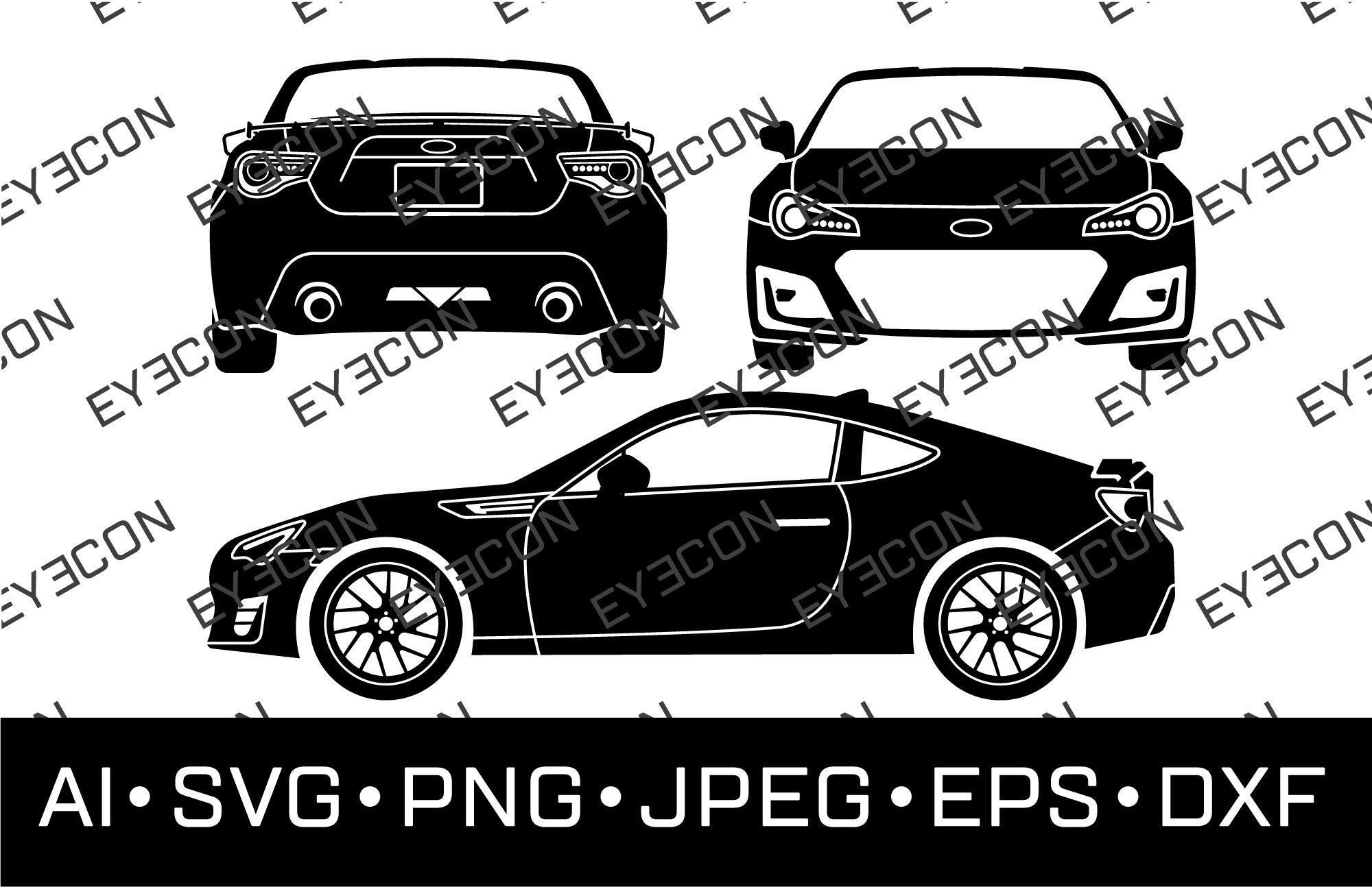SUBARU BRZ Car Vector Cricut Silhouette File Ai Svg Pdf Eps Dxf Jpeg Png - Etsy