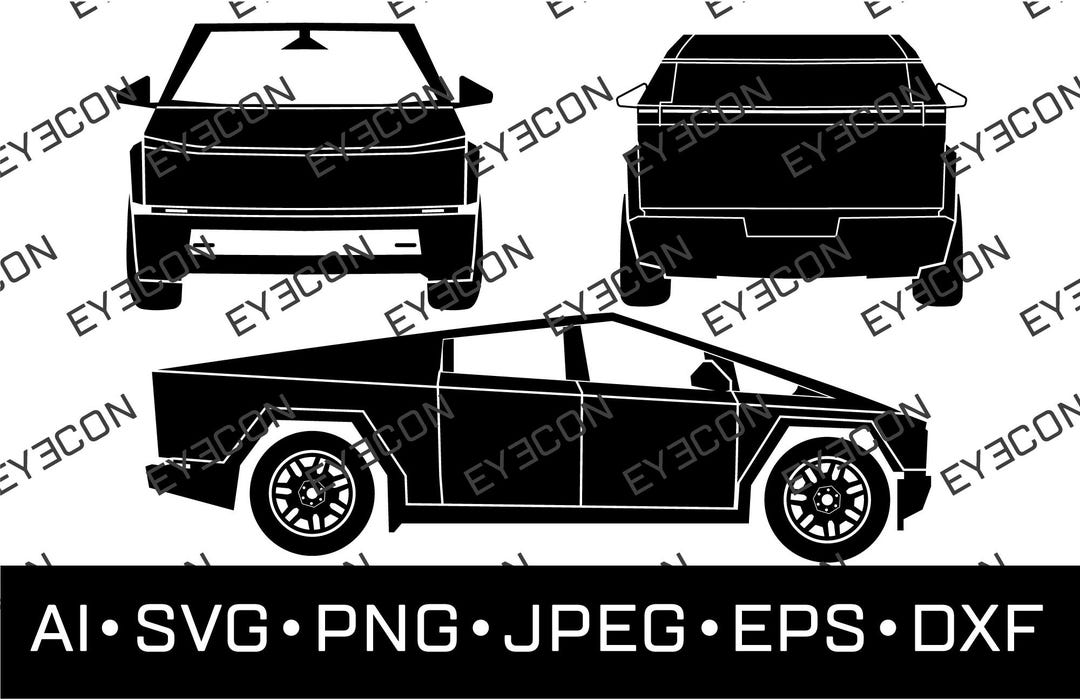 CYBERTRUCK Vector Cricut Silhouette File Ai Svg Pdf Eps Dxf Jpeg Png - Etsy