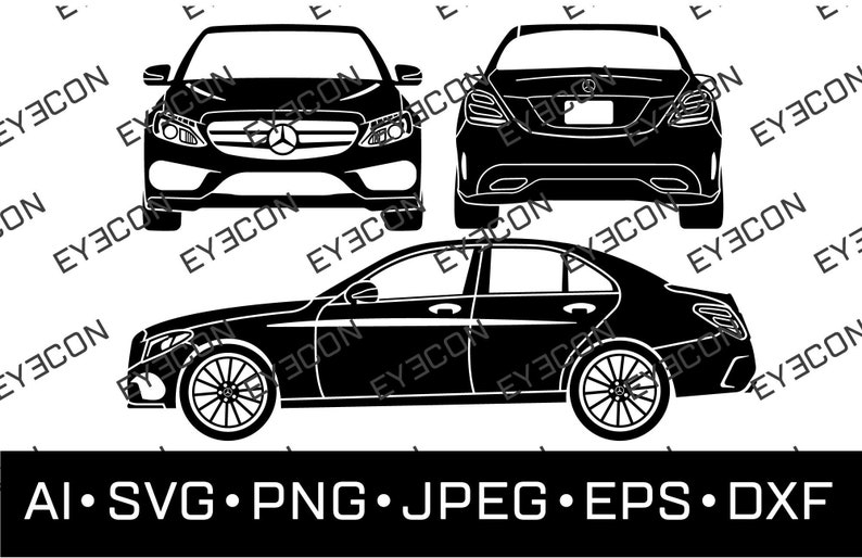MERCEDES C CLASS Car Vector Cricut Silhouette File Ai Svg Pdf Eps Dxf ...
