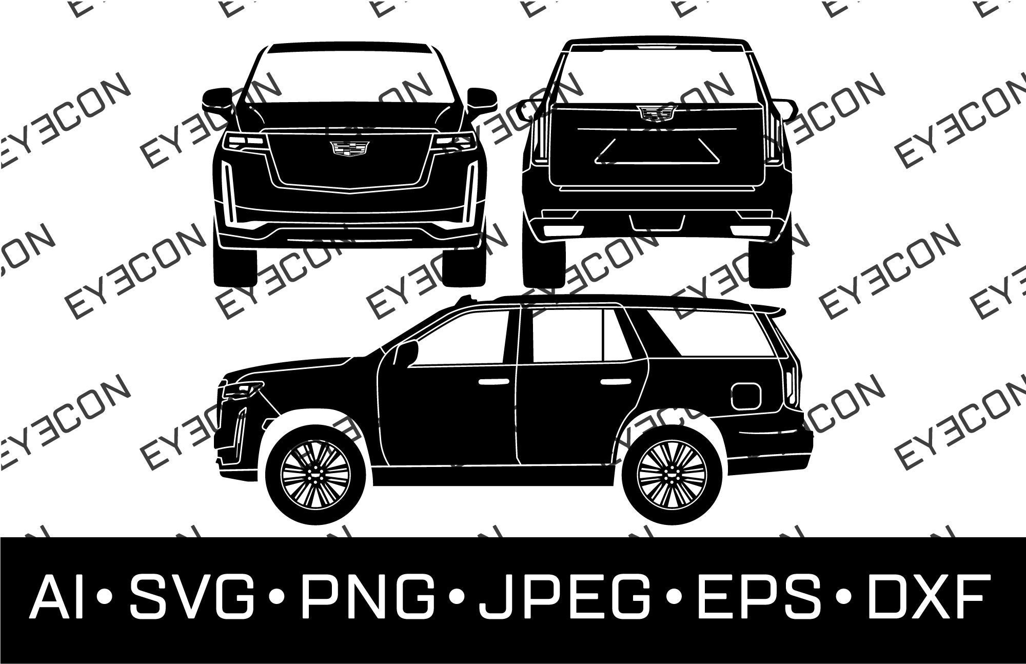ESCALADE SUV Vector Cricut Silhouette File Ai Svg Pdf Eps Dxf Jpeg Png ...