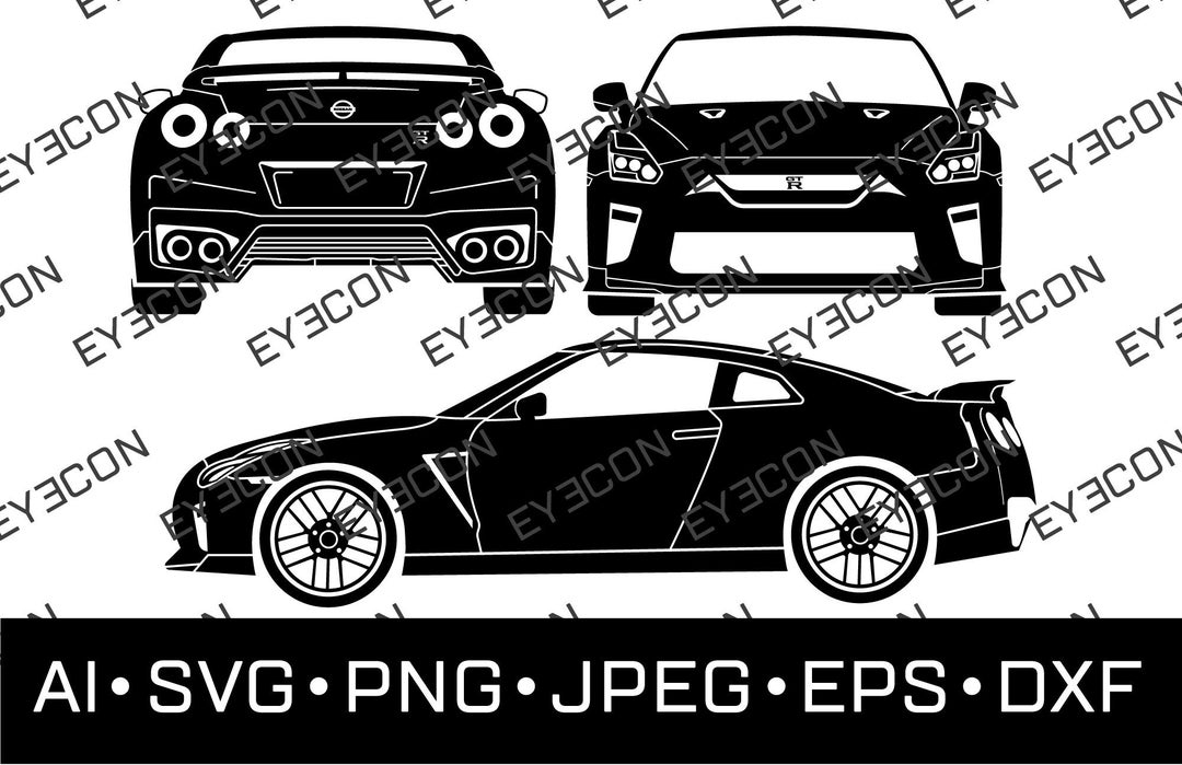 GT-R Car Vector Cricut Silhouette File Ai Svg Pdf Eps Dxf Jpeg Png - Etsy