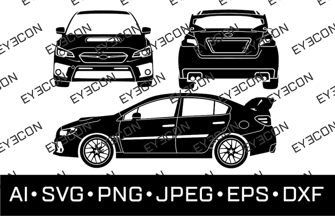 WRX Car Vector Cricut Silhouette File Ai Svg Pdf Eps Dxf Jpeg Png - Etsy