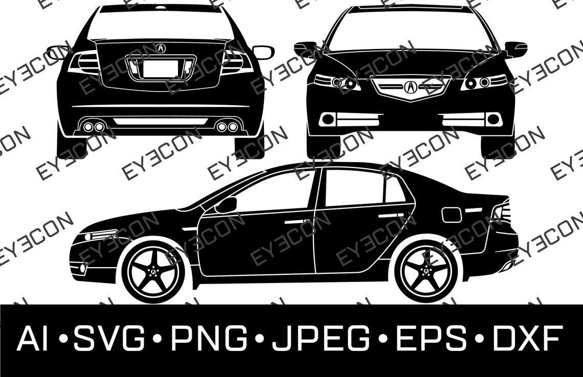 ACURA TL Car Vector Cricut Silhouette File Svg Jpeg Png Pdf Eps Dxf Ai ...