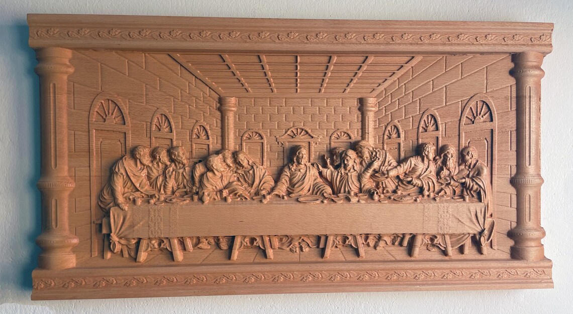Last Supper Wood Carving Wood Wall Art Handmade Gift New Home Gift Home ...