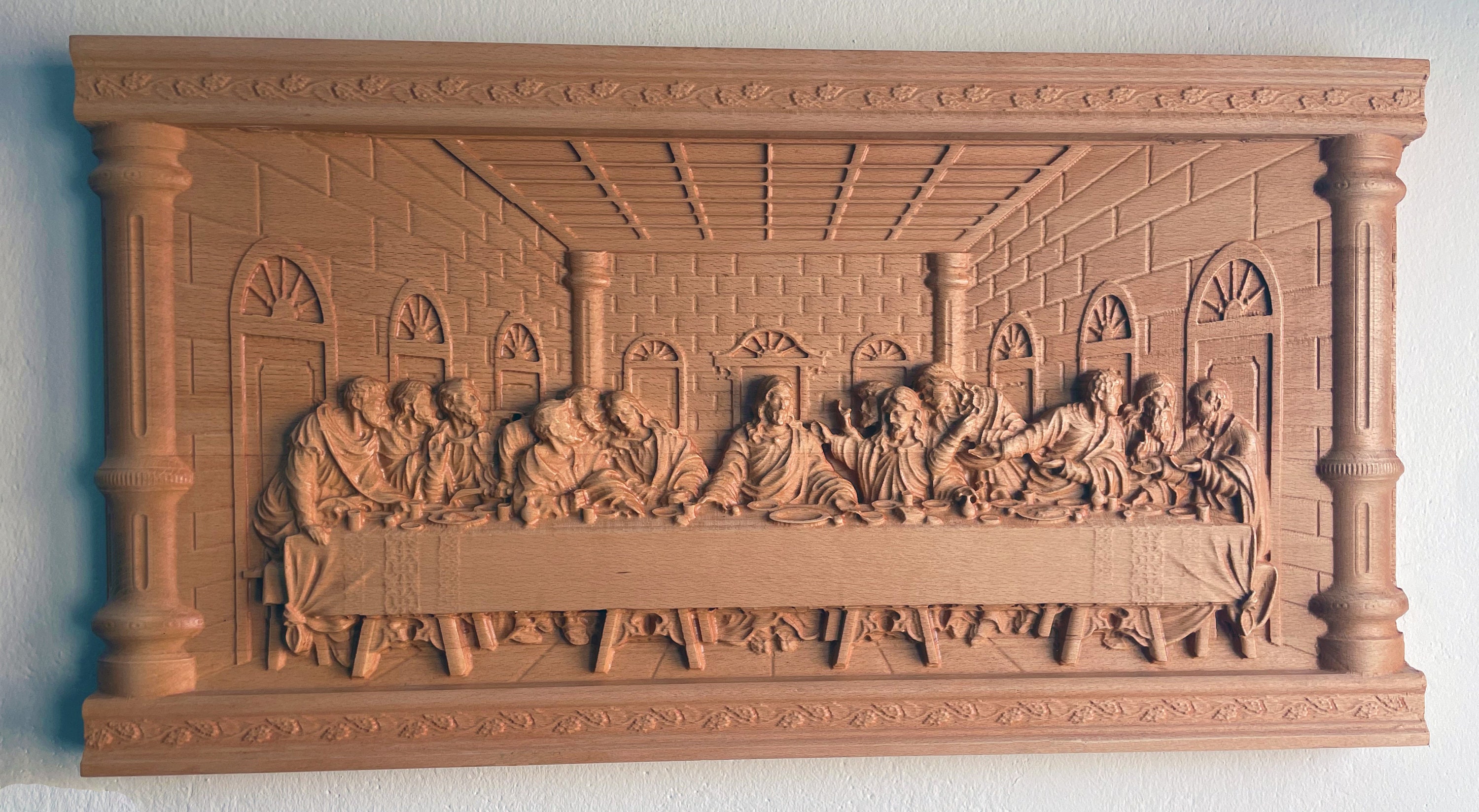 Last Supper Wood Carving Wood Wall Art Handmade Gift New Home Gift Home ...