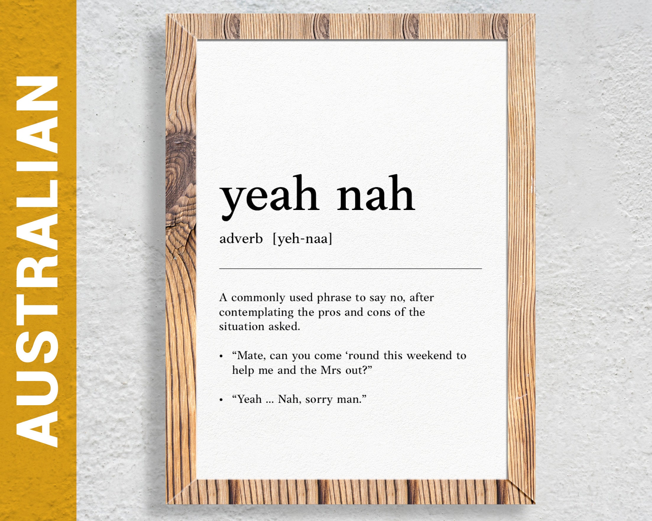 Yeah Nah Funny Australian Slang, Phrase and Humor Definition for Your ...