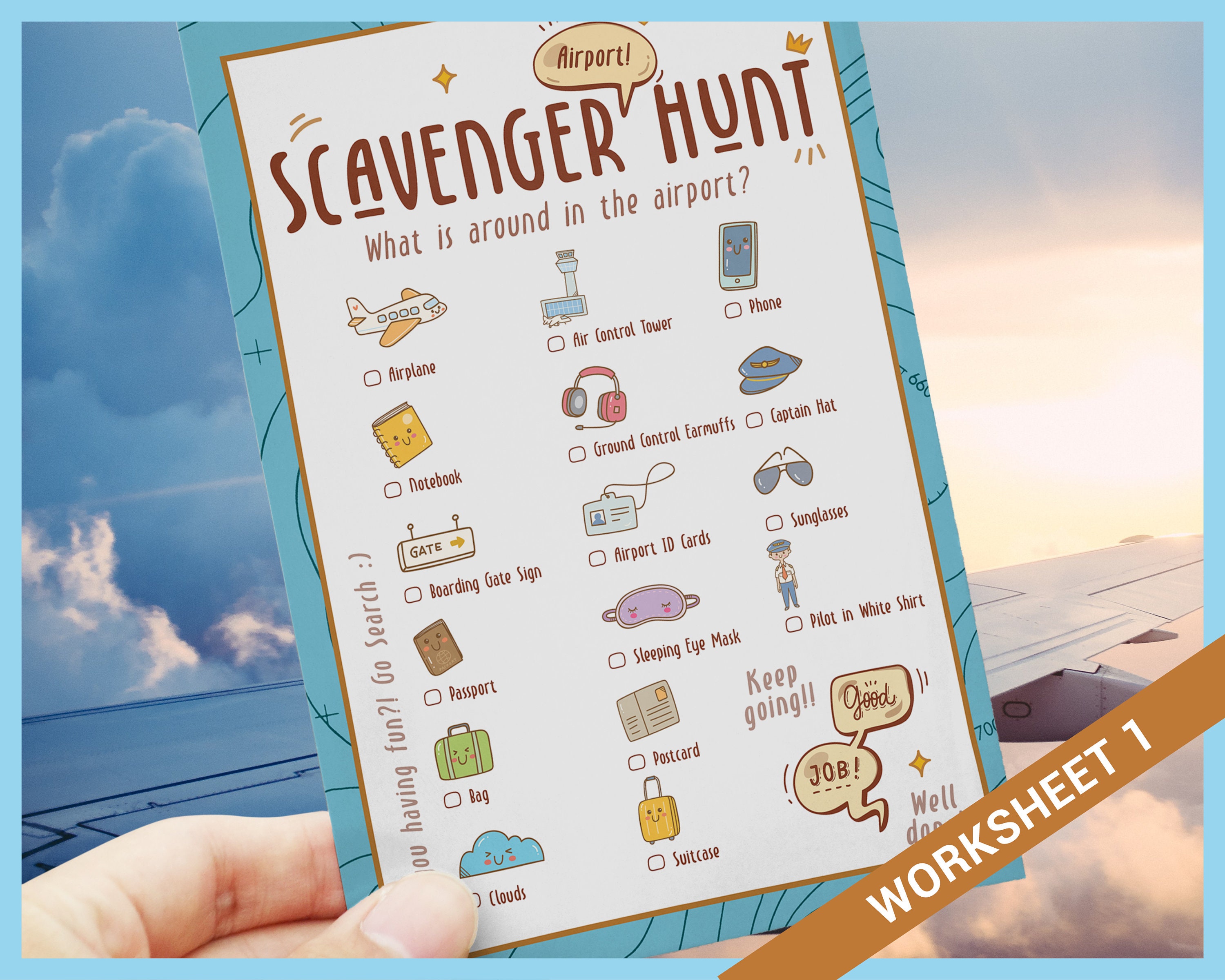 Airport Scavenger Hunt Travel Scavenger Hunt Printable Indoor Kid ...