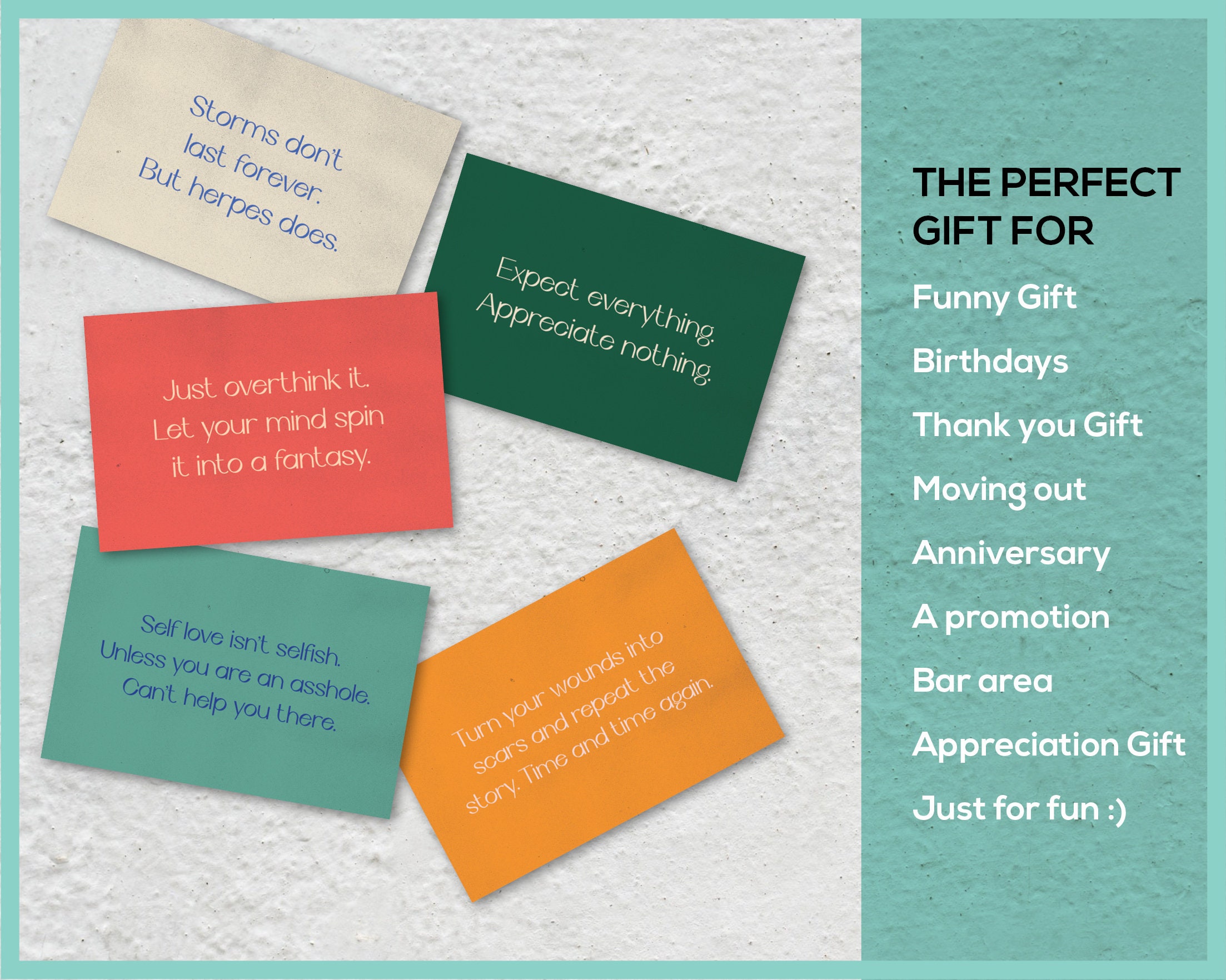 Funny Unmotivated Negative Affirmation Cards for People With Dark Humor ...