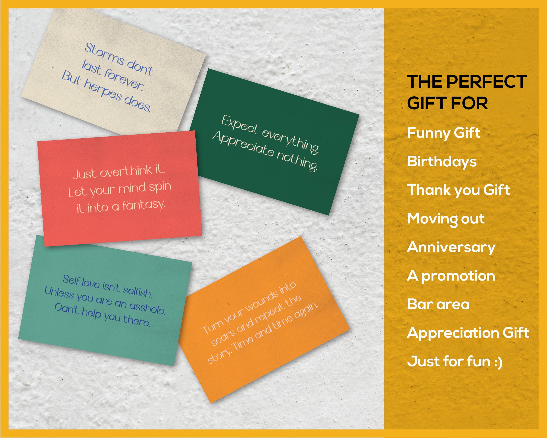 Funny Dark Humor Affirmation Cards for Pessimistic People | Bad Word ...