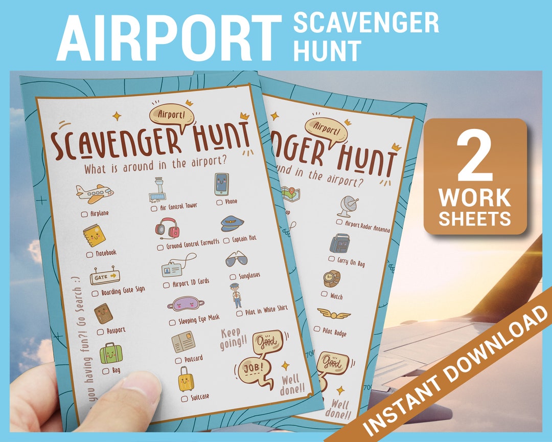 Airport Scavenger Hunt Travel Scavenger Hunt Printable Indoor Kid ...