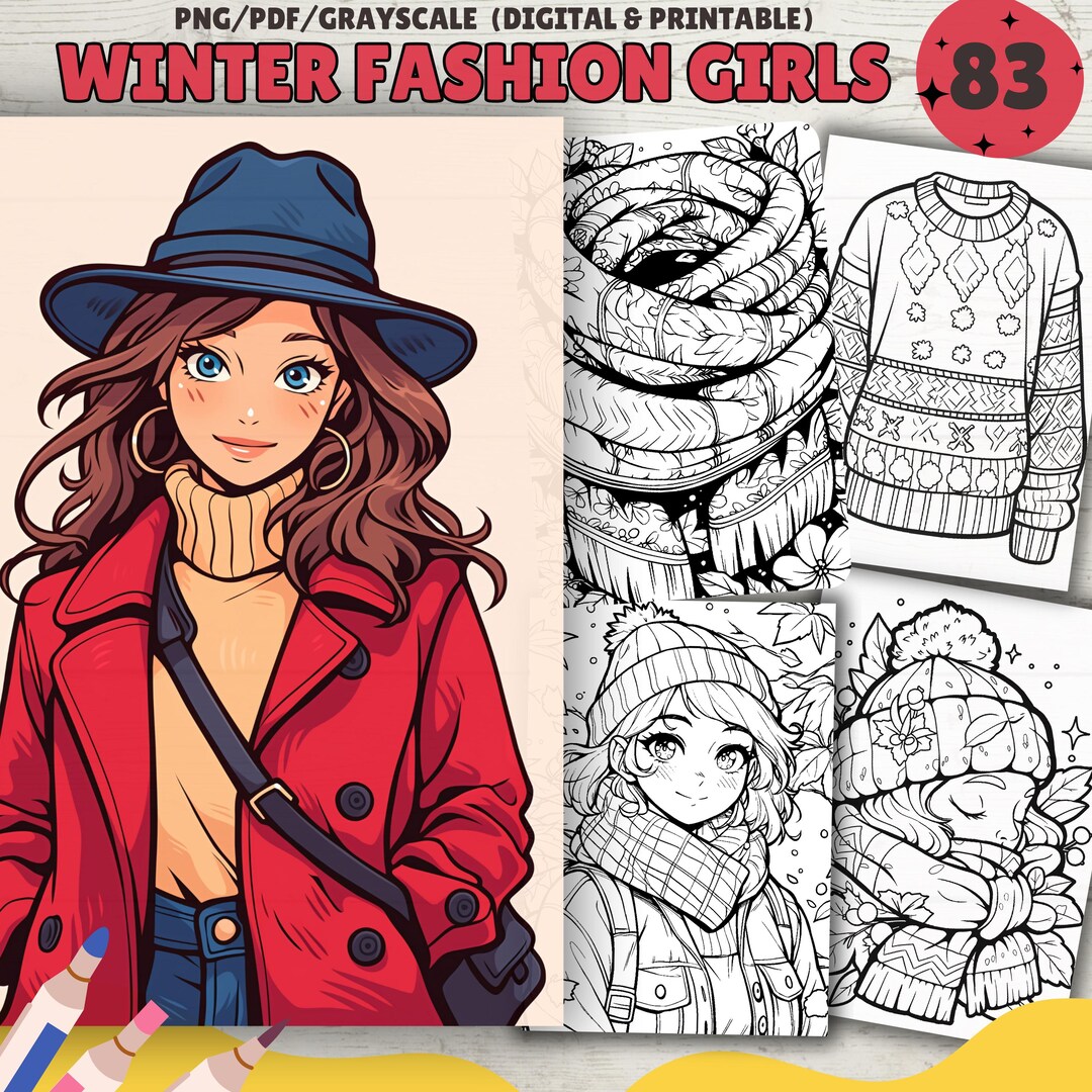 Girls Winter Fashion Coloring Pages, Fashion Coloring Book, Girls ...