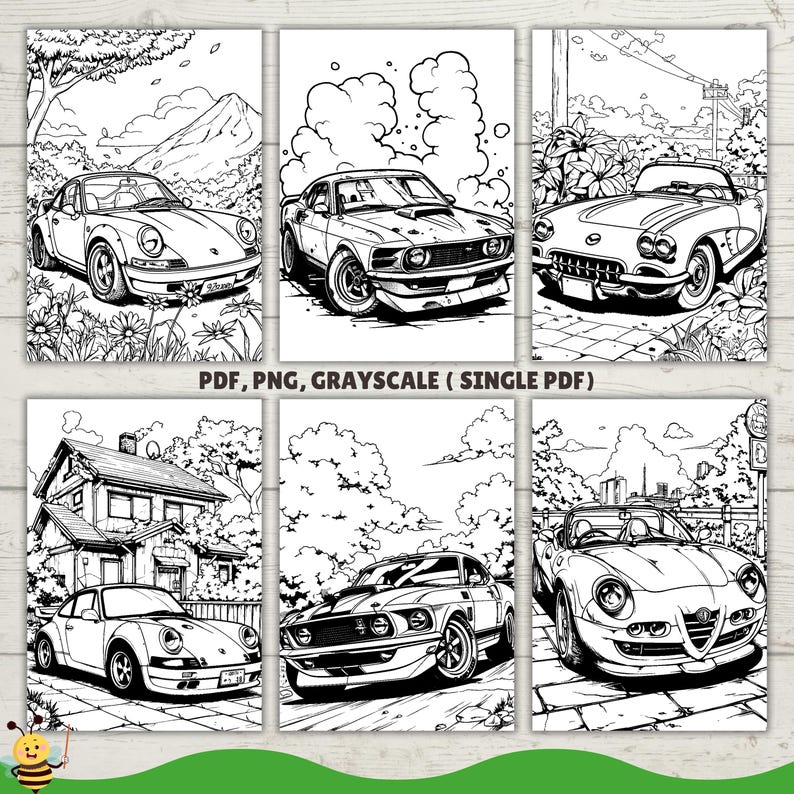 Sports Cars Coloring Pages, Cars Coloring Book, Muscle Cars, Vintage ...