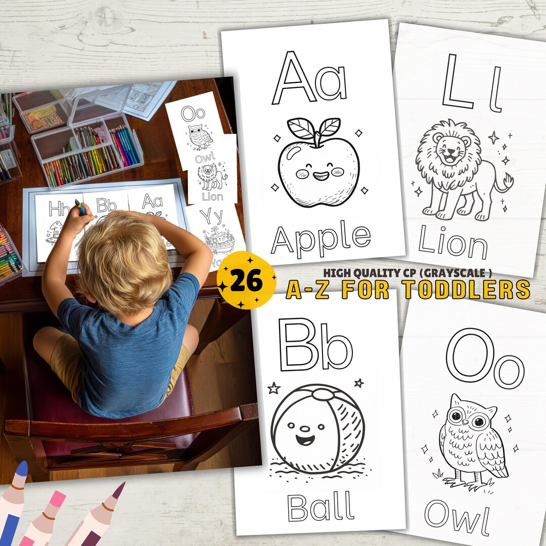 Alphabet Coloring Pages for Toddlers - A-Z Coloring - Simple Coloring ...
