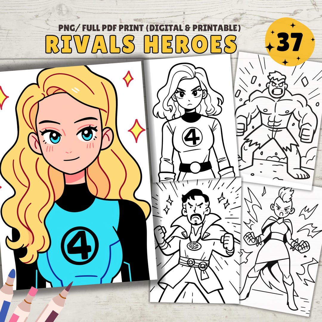 Rivals Heroes Coloring Book, Heroes Coloring Pages, Coloring Sheets ...