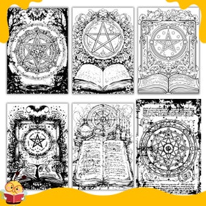 Witch Grimoire Printable Pages, Coloring Pages, Coloring Book ...