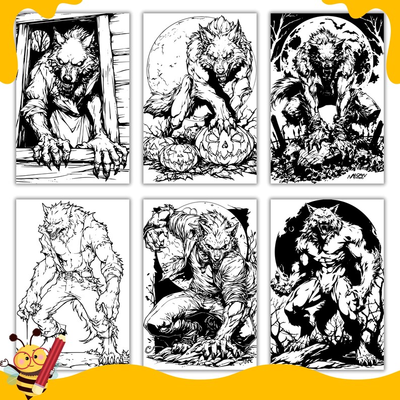 Halloween Werewolf Coloring Pages, Coloring Book, Halloween Wolf ...