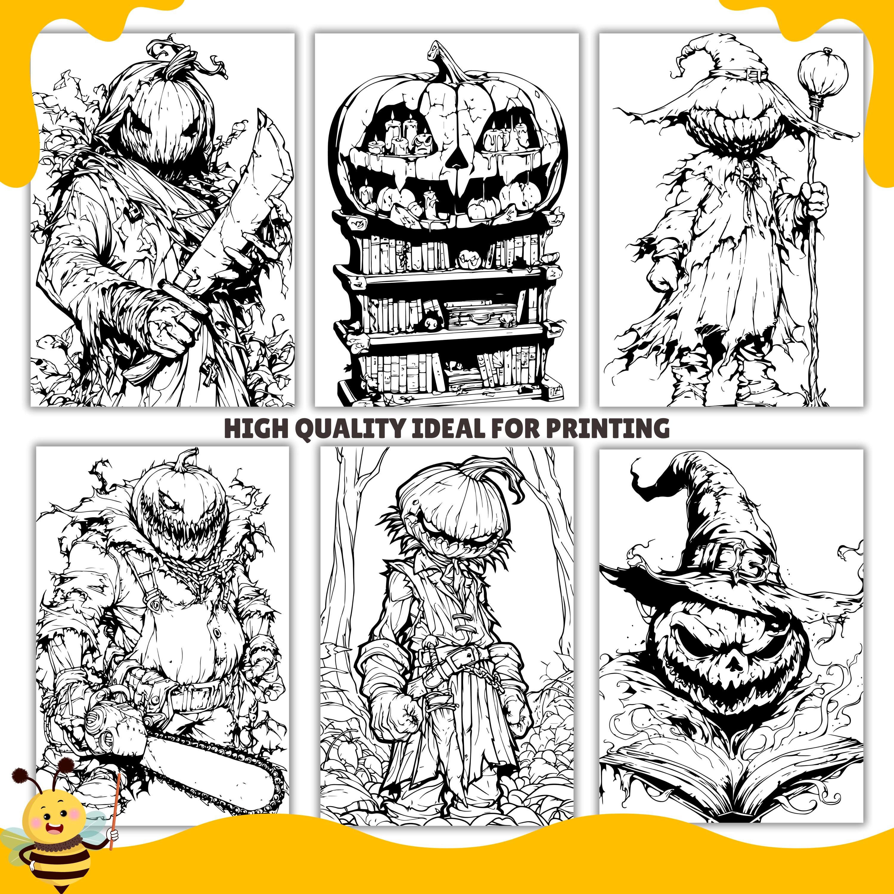 26 Halloween Pumpkin Coloring Pages, Coloring Book, Horror, Scary ...