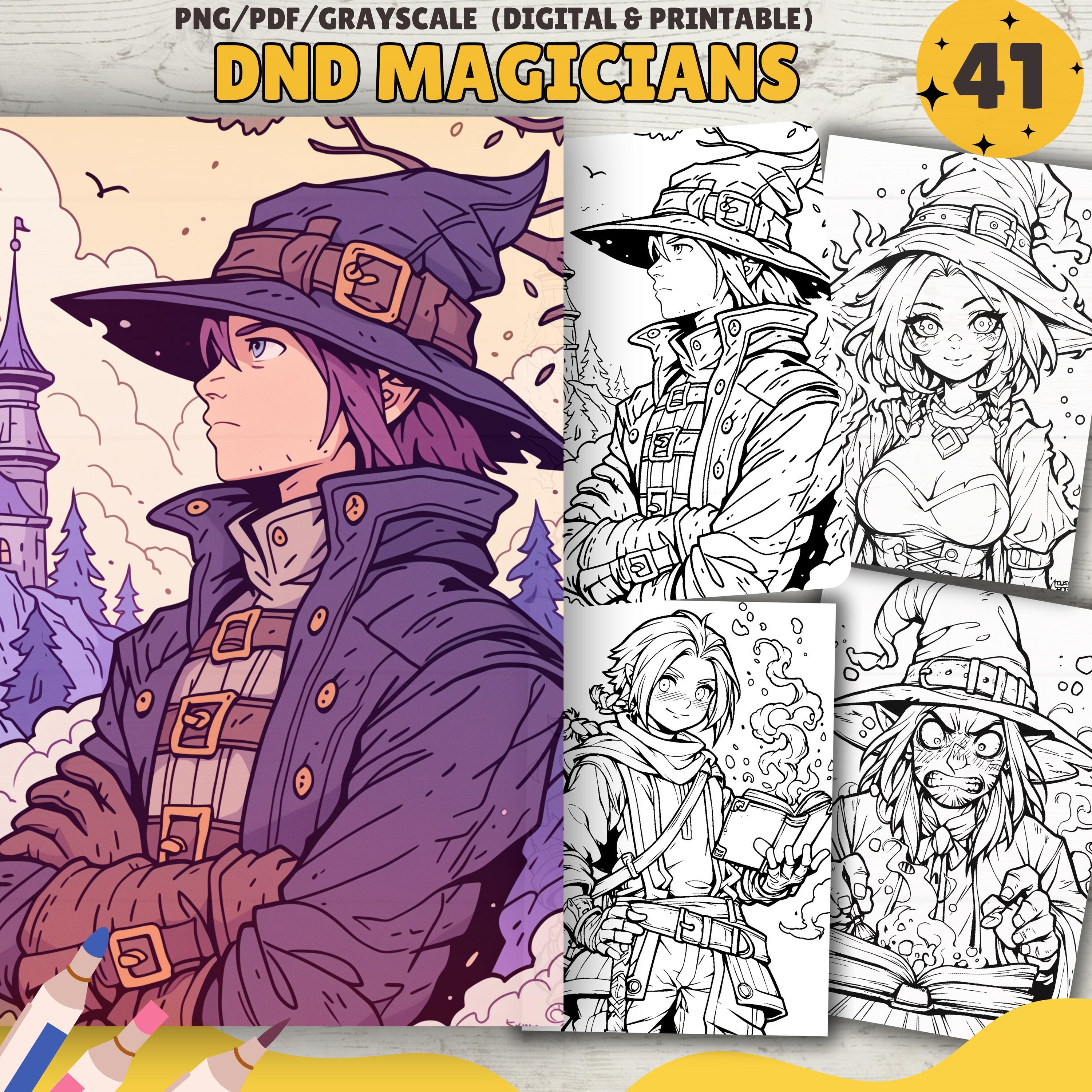 Dnd Magicians Coloring Pages, Mage Coloring Book, Magic Coloring Sheets ...