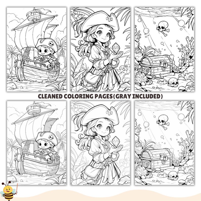 100 Cute Pirates of the Sea Coloring Pages, Kids Coloring Book, Pirate ...