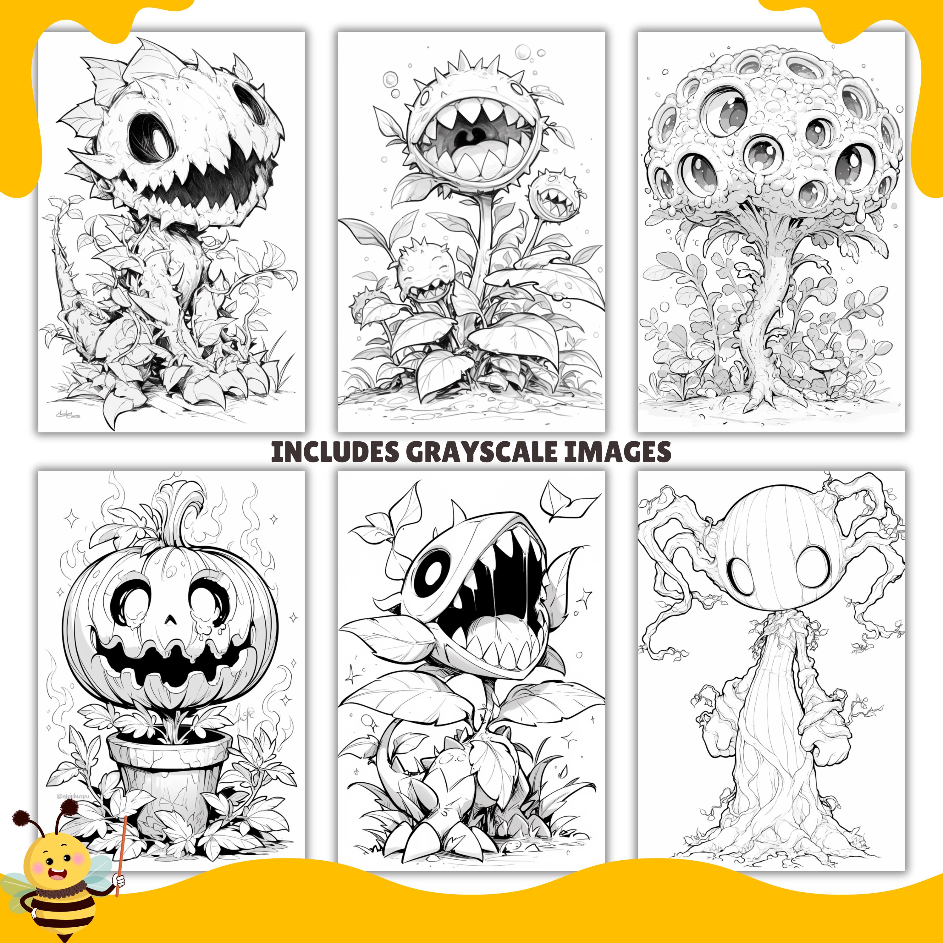 Halloween Monster Plants Coloring Pages, Kids Coloring Book, PDF & PNG ...