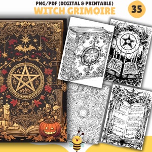 Witch Grimoire Printable Pages, Coloring Pages, Coloring Book ...
