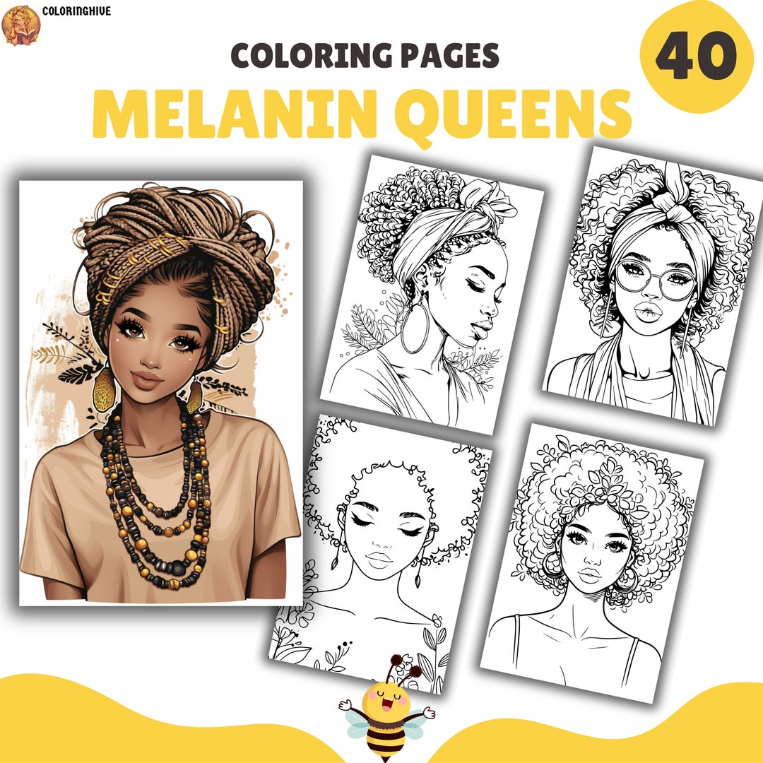 Adult Black Beauties Coloring Pages, Melanin Queens, Black Girls ...