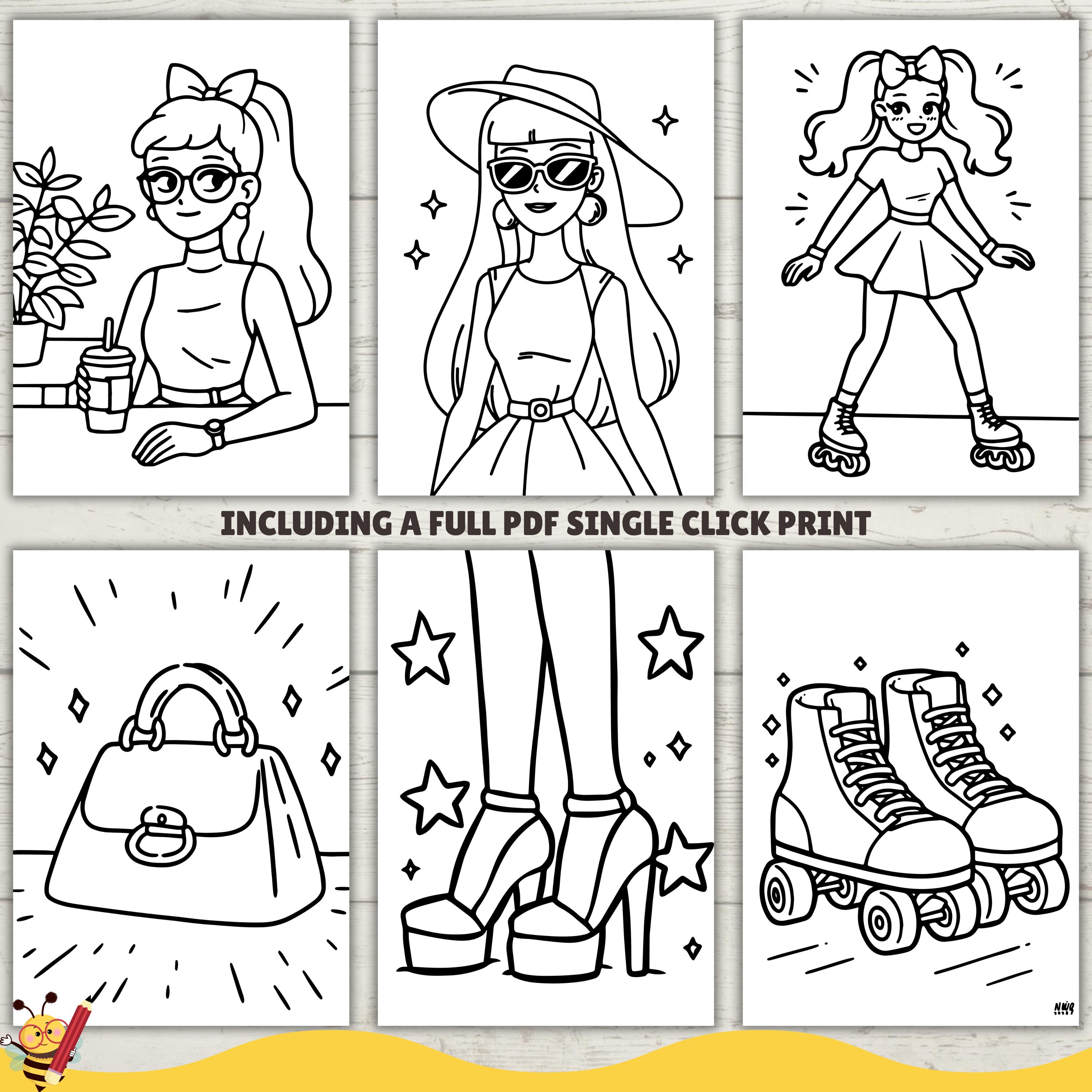Barbi Coloring Book, Girls Coloring Pages, Bold and Easy Coloring ...