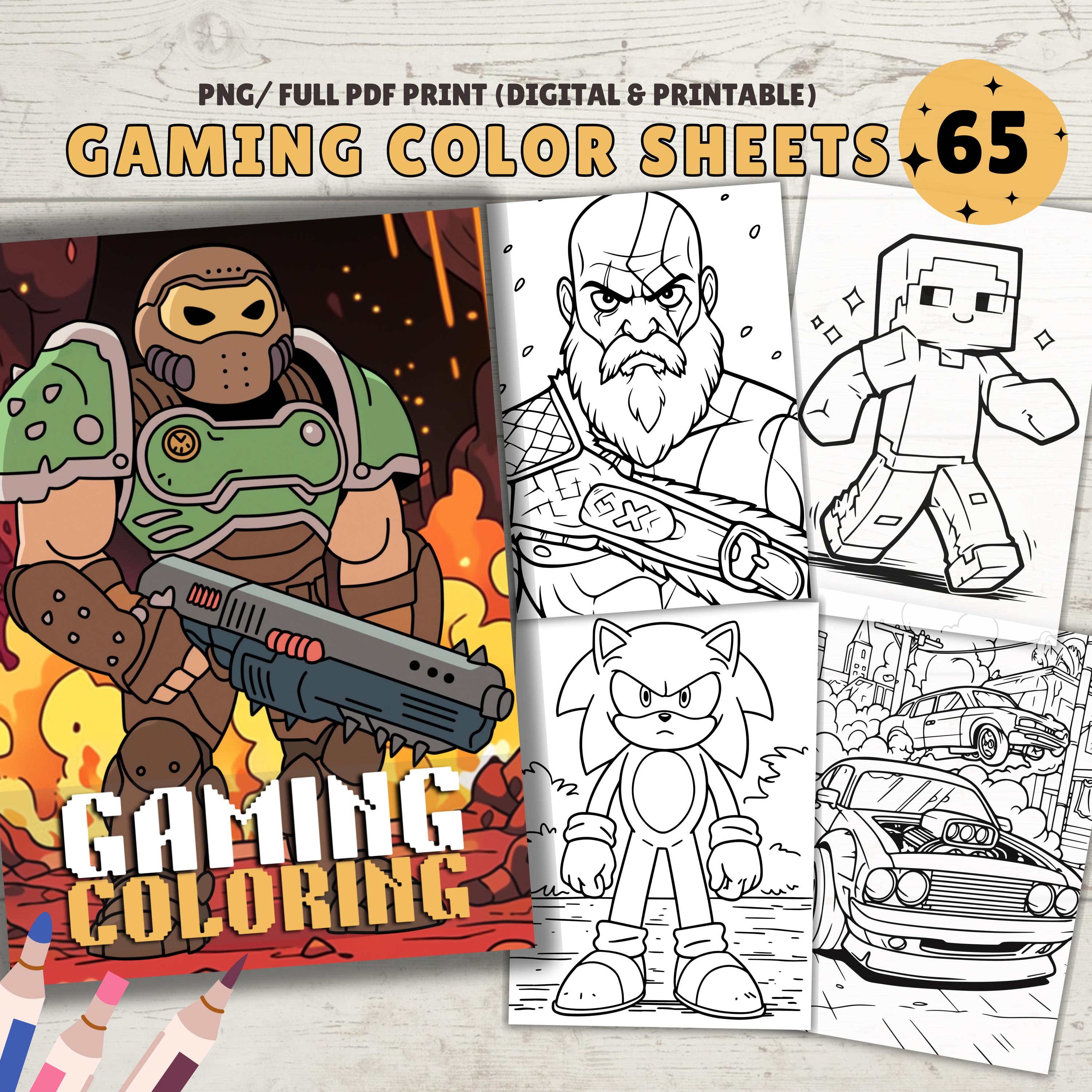 Gaming Coloring Pages, Gamer Coloring Book, Video Game, Kids and Adults ...