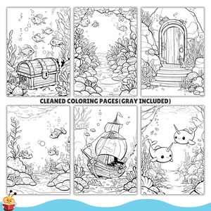 125 Sea Coloring Pages, Cute and Kawaii Coloring, Ocean Animals ...
