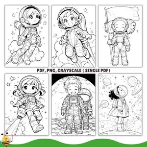 Kids Space Adventure Coloring Pages, Galaxy Coloring Book, Kids ...