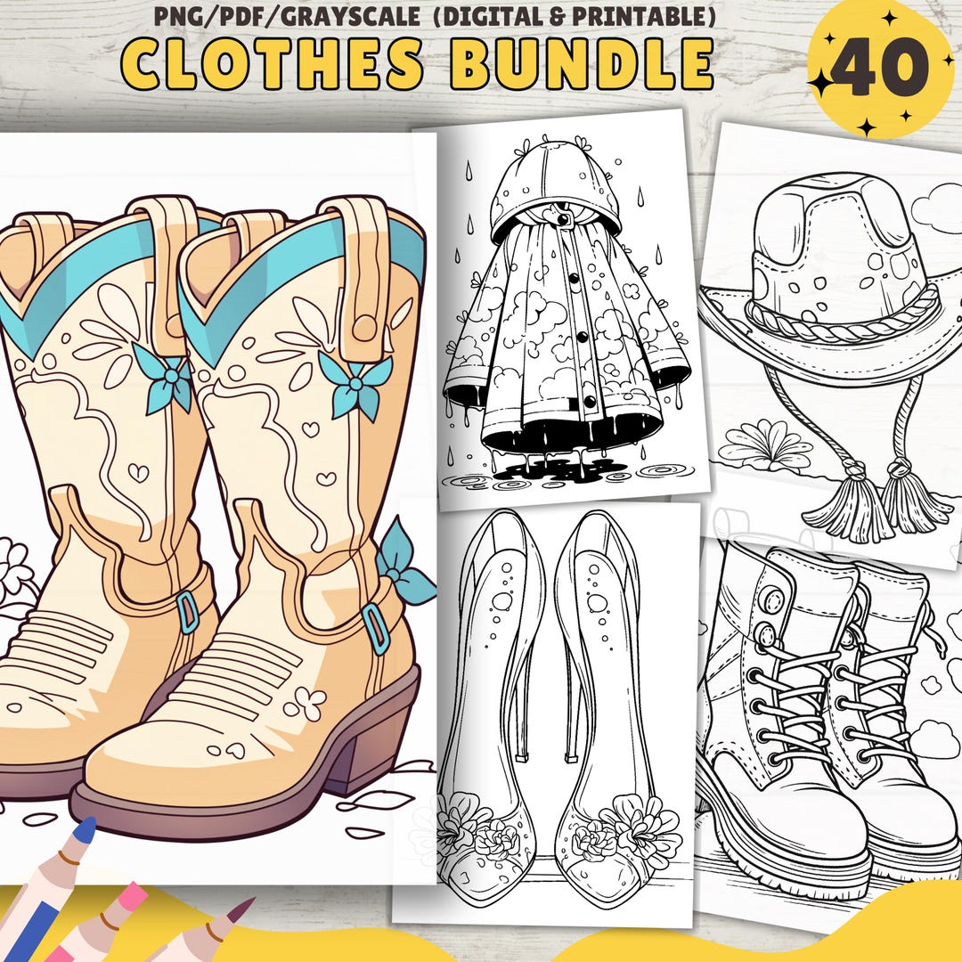 Clothes Coloring Pages, Clothing Coloring Book, Coloring Sheets for ...