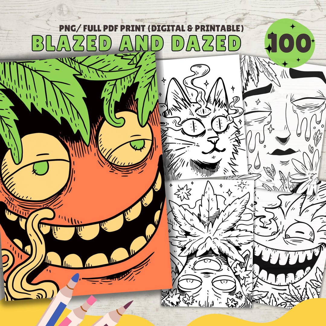 Stoner Coloring Pages, Stoner Trippy Coloring Pages for Adults, 420 ...